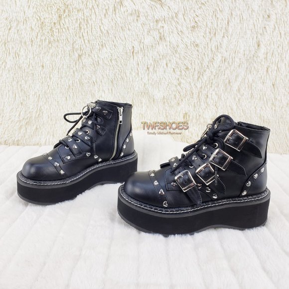 Demonia | Shoes | Demonia Goth Heart Stud 2 Platform Ankle Boots | Poshmark